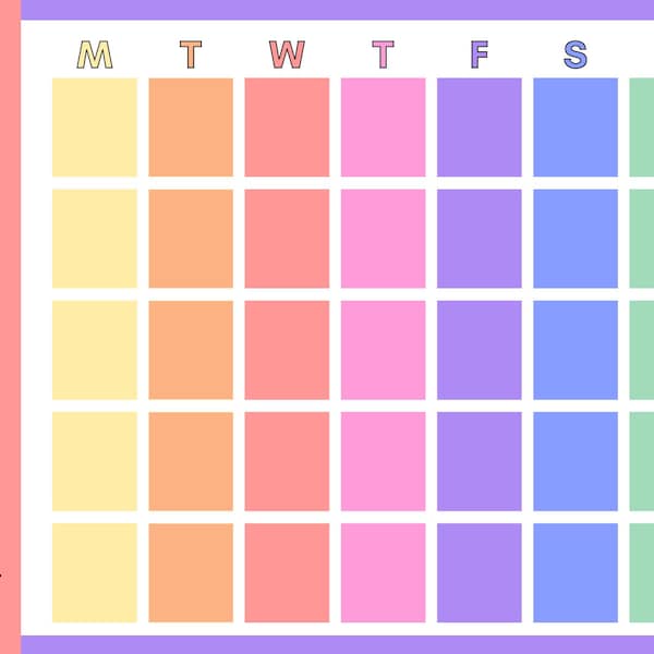 Colorful Calendar - Etsy