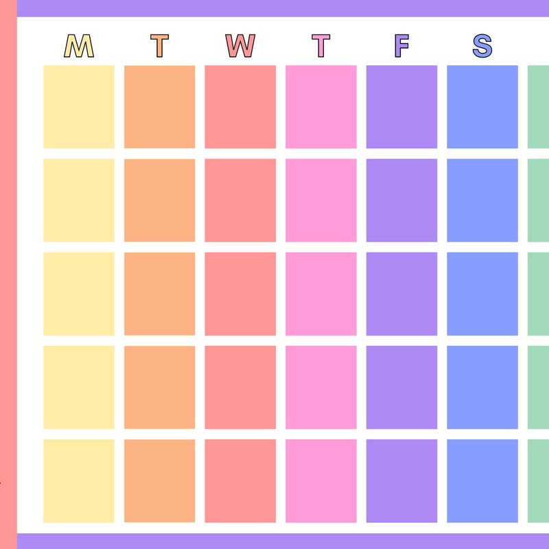 Colorful Calendar - Etsy