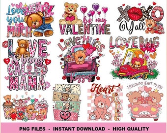 Watercolor Teddy Bear Clipart 15 PNG Valentines Day Clipart, Valentines ...