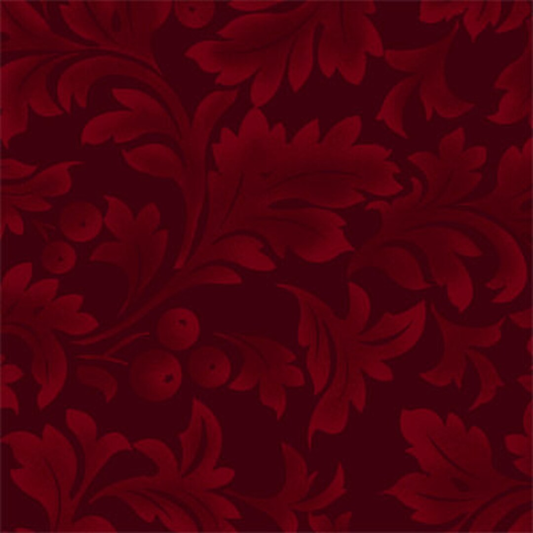 Holiday Opulence Red Foliage Tone on Tone Fabric - Etsy
