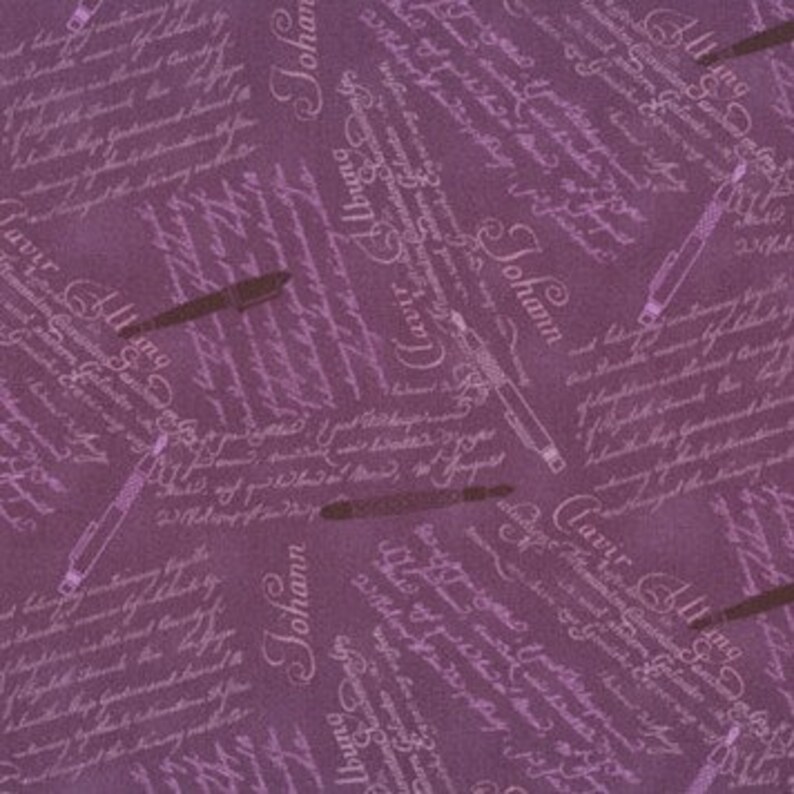 Stof Quilters Special Purple Writing Fabric - Etsy