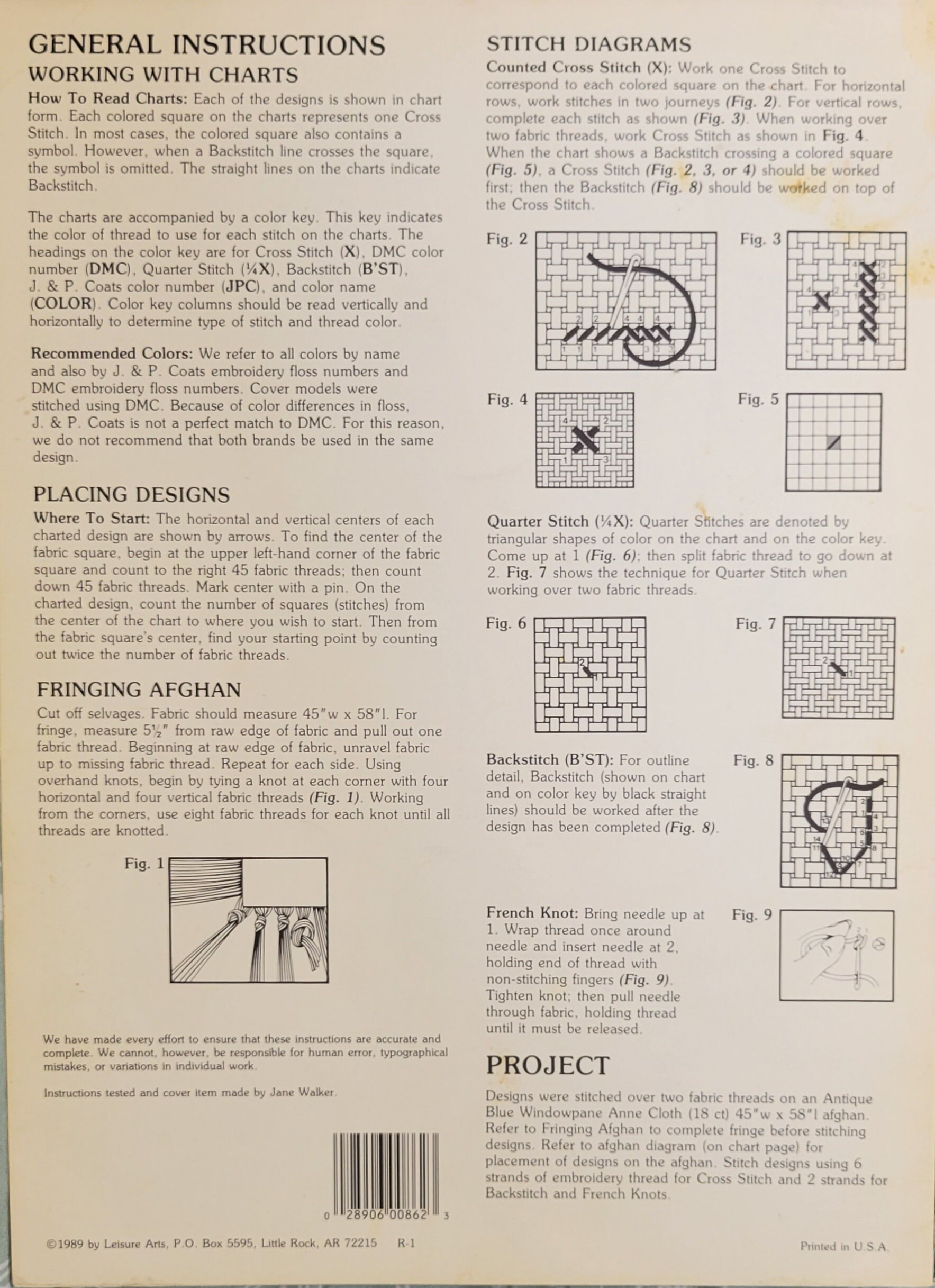 My Country Afghan Charted Designs for Anne Cloth Cross Stitch Patterns ...