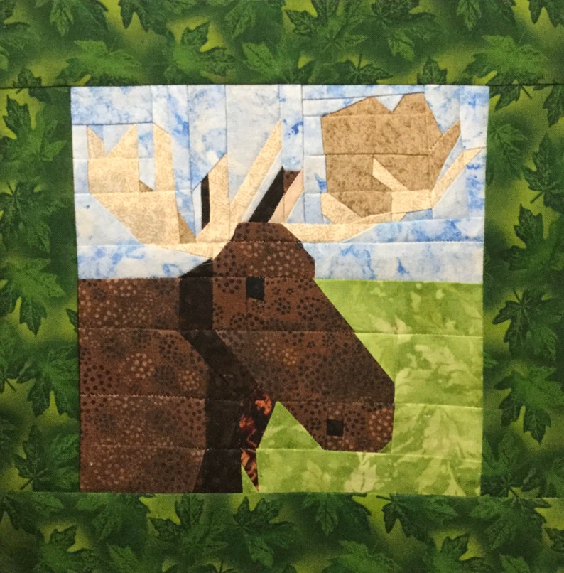 Moose Quilt Block Paper Pieced Pattern - Etsy