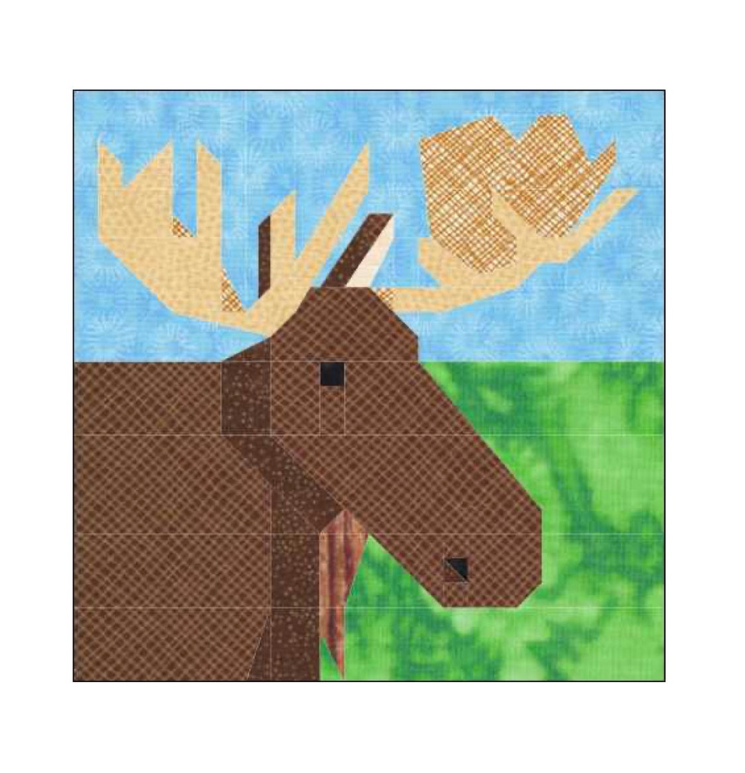Moose Quilt Block Paper Pieced Pattern - Etsy