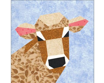 Cow Quilt Block, Paper Pieced Quilt Pattern, PDF Pattern, Instant ...