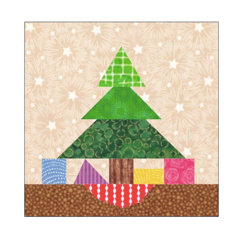 Christmas Tree Quilt Block Paper Pieced Pattern - Etsy