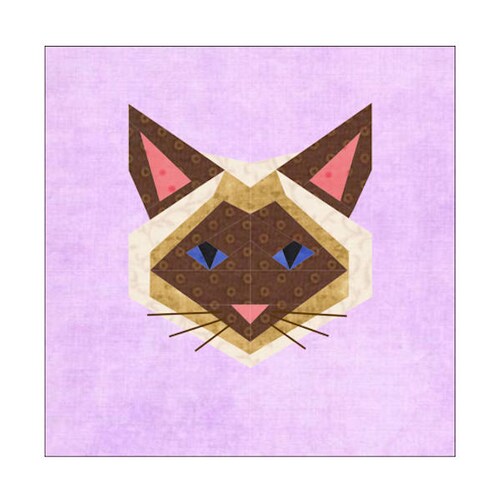 Kit Cat Paper Pieced Block Pattern in PDF - Etsy