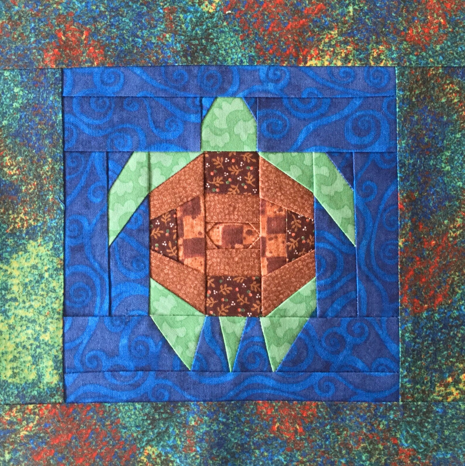 Sea Turtle Quilt Block Paper Pieced Pattern - Etsy