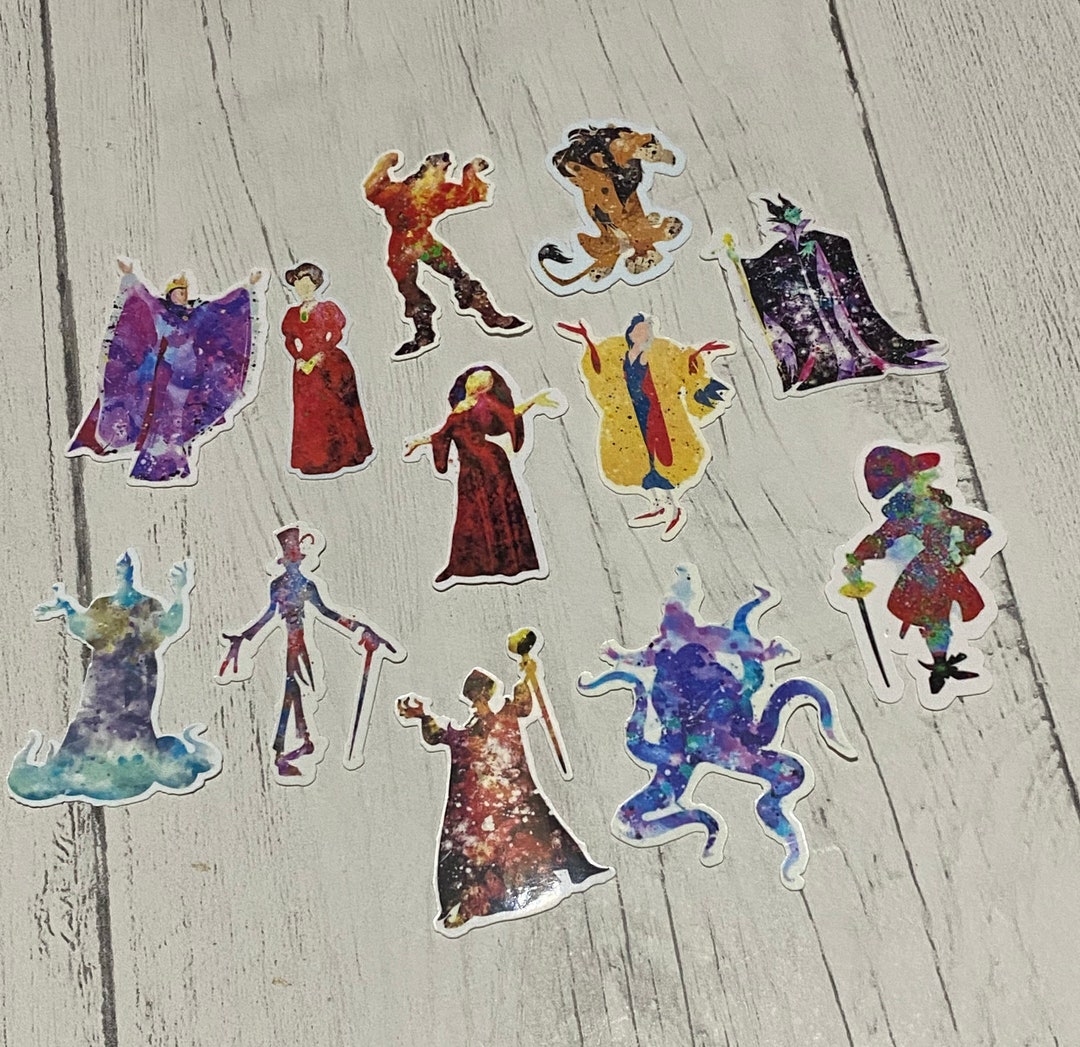 Villan Watercolour Sticker Set X12 Vinyl Stickers - Etsy UK