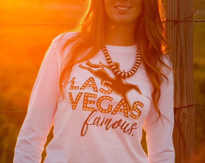 Las Vegas Famous Marquee Bronc Rider / Long Sleeve T Shirt / - Etsy