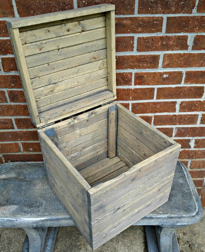 Home & Living Memento Keepsake Box 14 Inch Wooden Cube Rustic Lidded ...