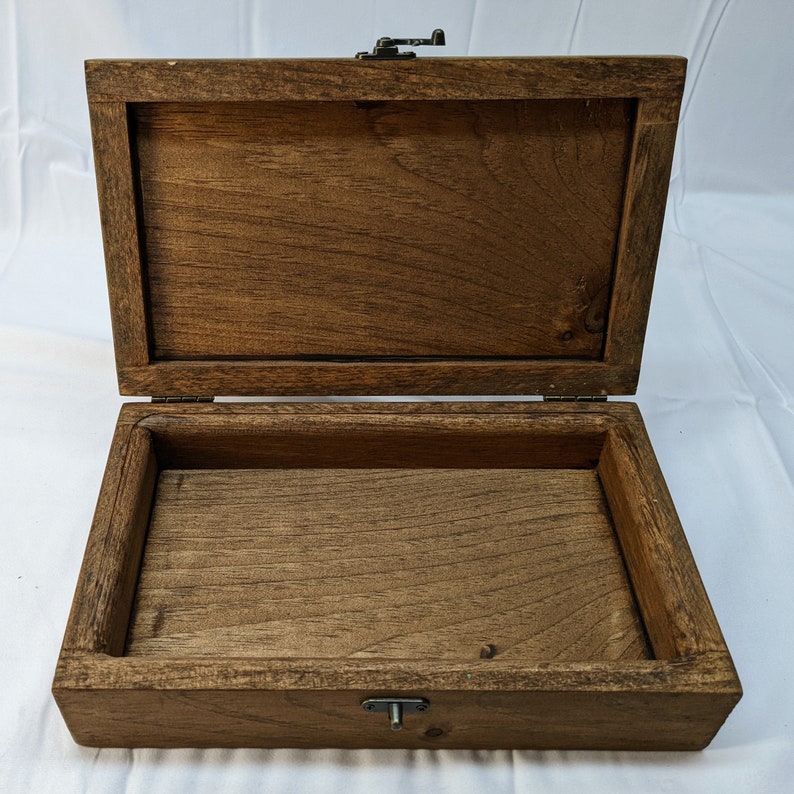 Rustic Wood Engraved World Map Box With Aqua Painted Ocean - Etsy