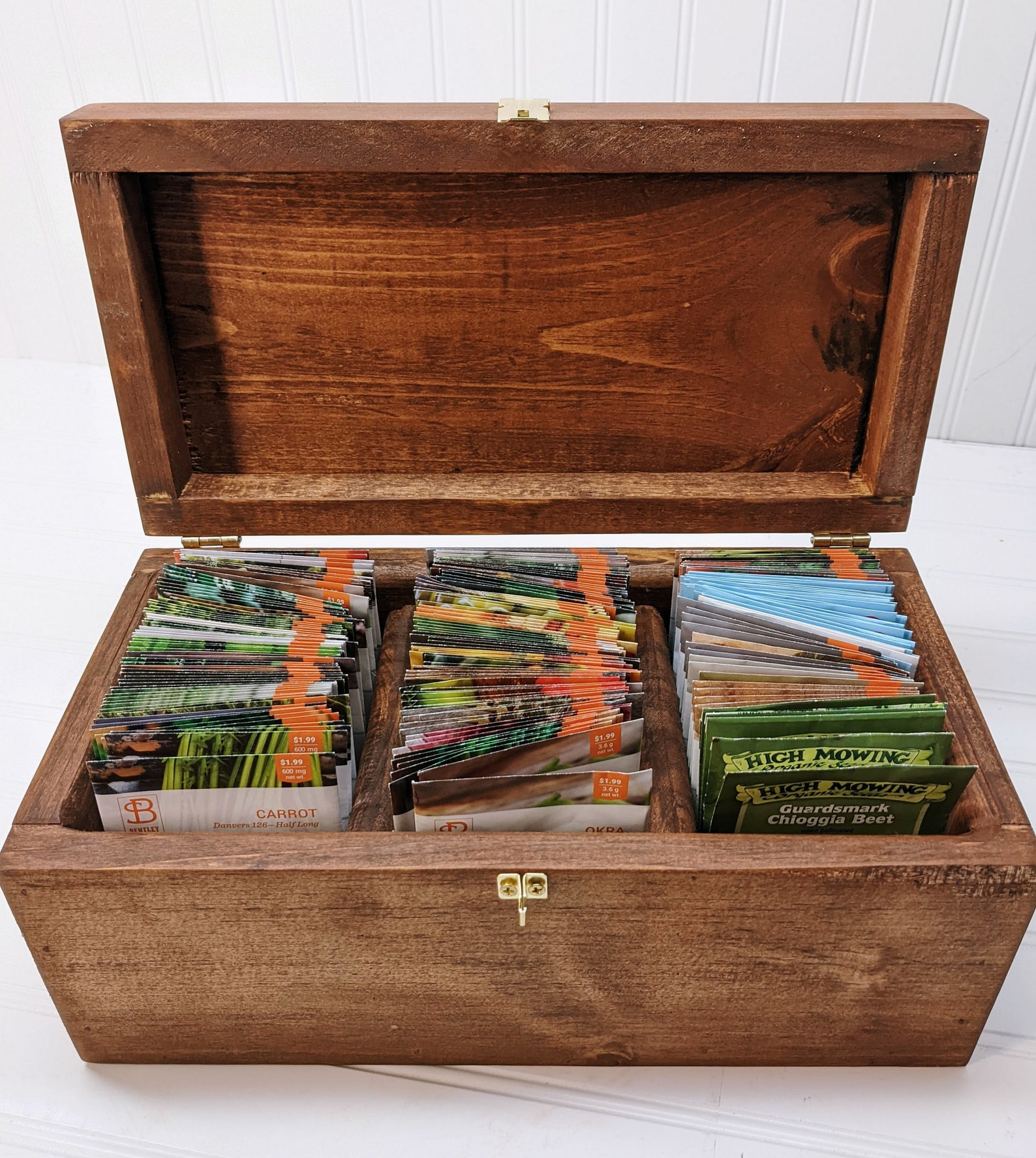 Seed Storage Case Wooden Seed Vault Small Seed Bank Seed | Etsy