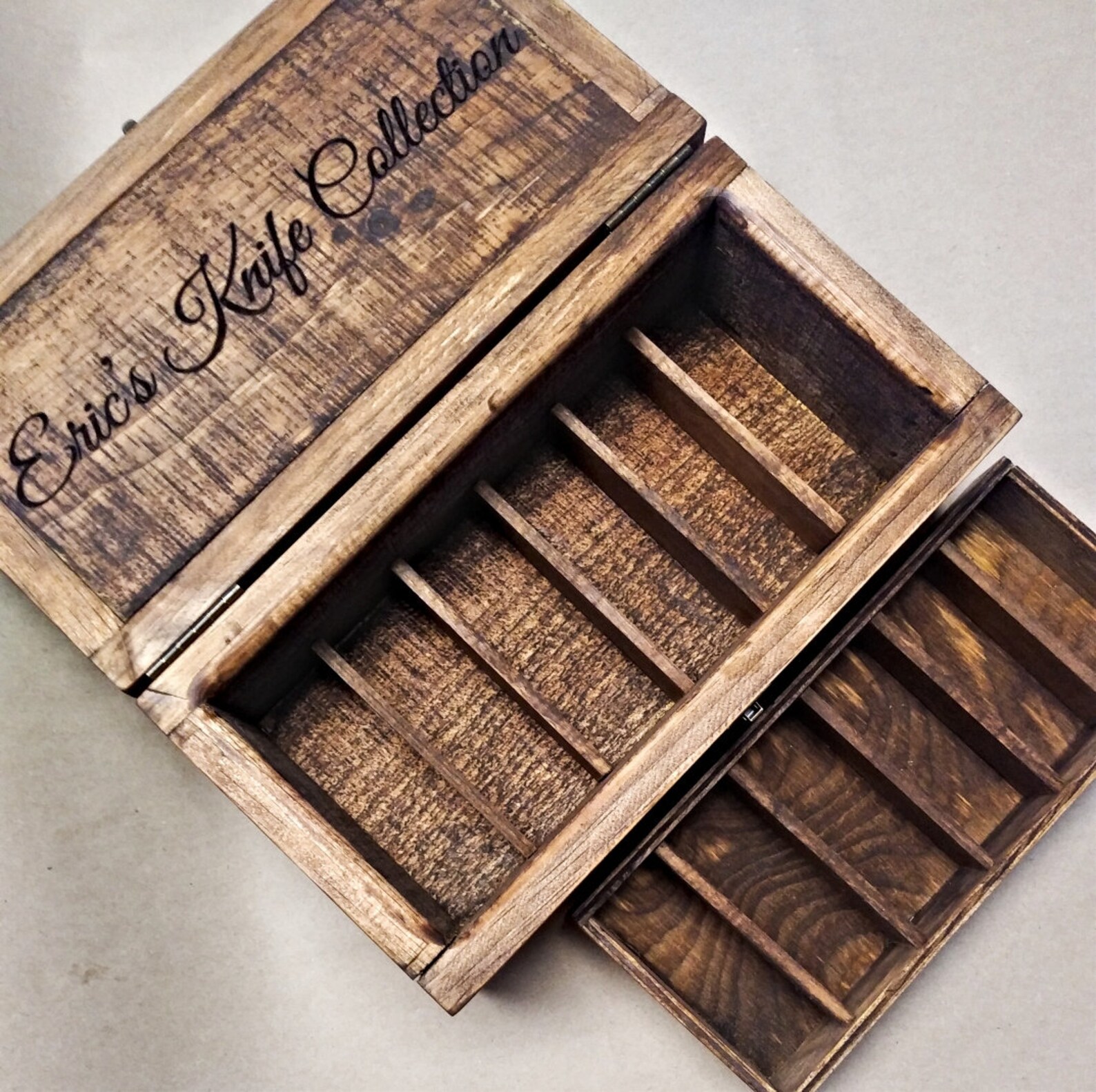 Pocket Knife Box With Removable Tray Divided Knife Case - Etsy Canada