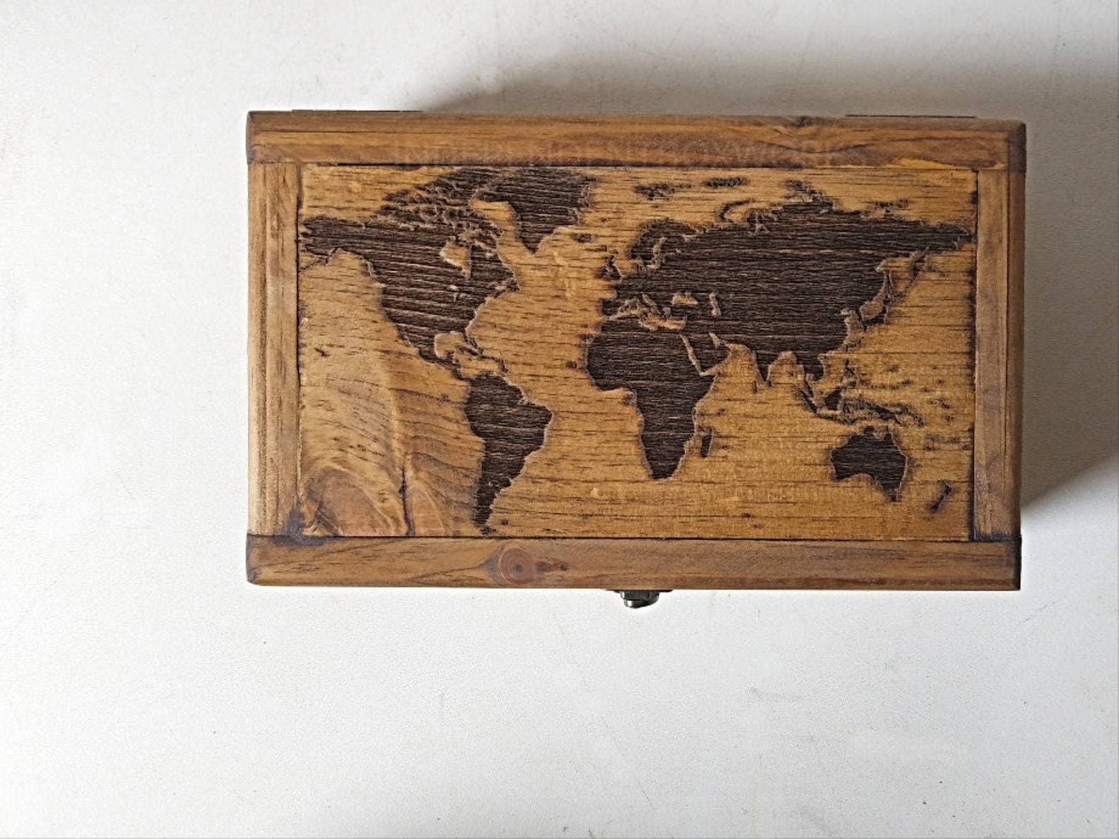 World Map Box Adventure Gift Box Photo Storage Case Rustic | Etsy