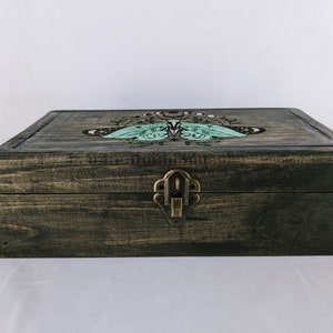 Celestial Luna Moth Engraved Wooden Box - Handcrafted Pagan Jewelry ...