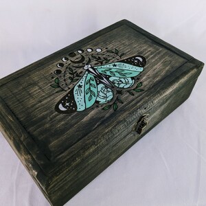 Celestial Luna Moth Engraved Wooden Box - Handcrafted Pagan Jewelry ...