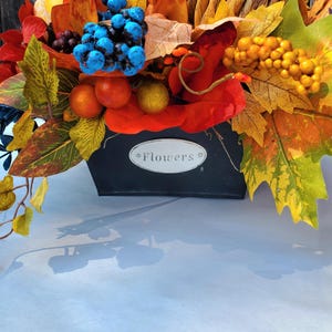 Blue Fall Centerpiece, Navy Blue Fall Decor, Designer Fall Arrangement ...