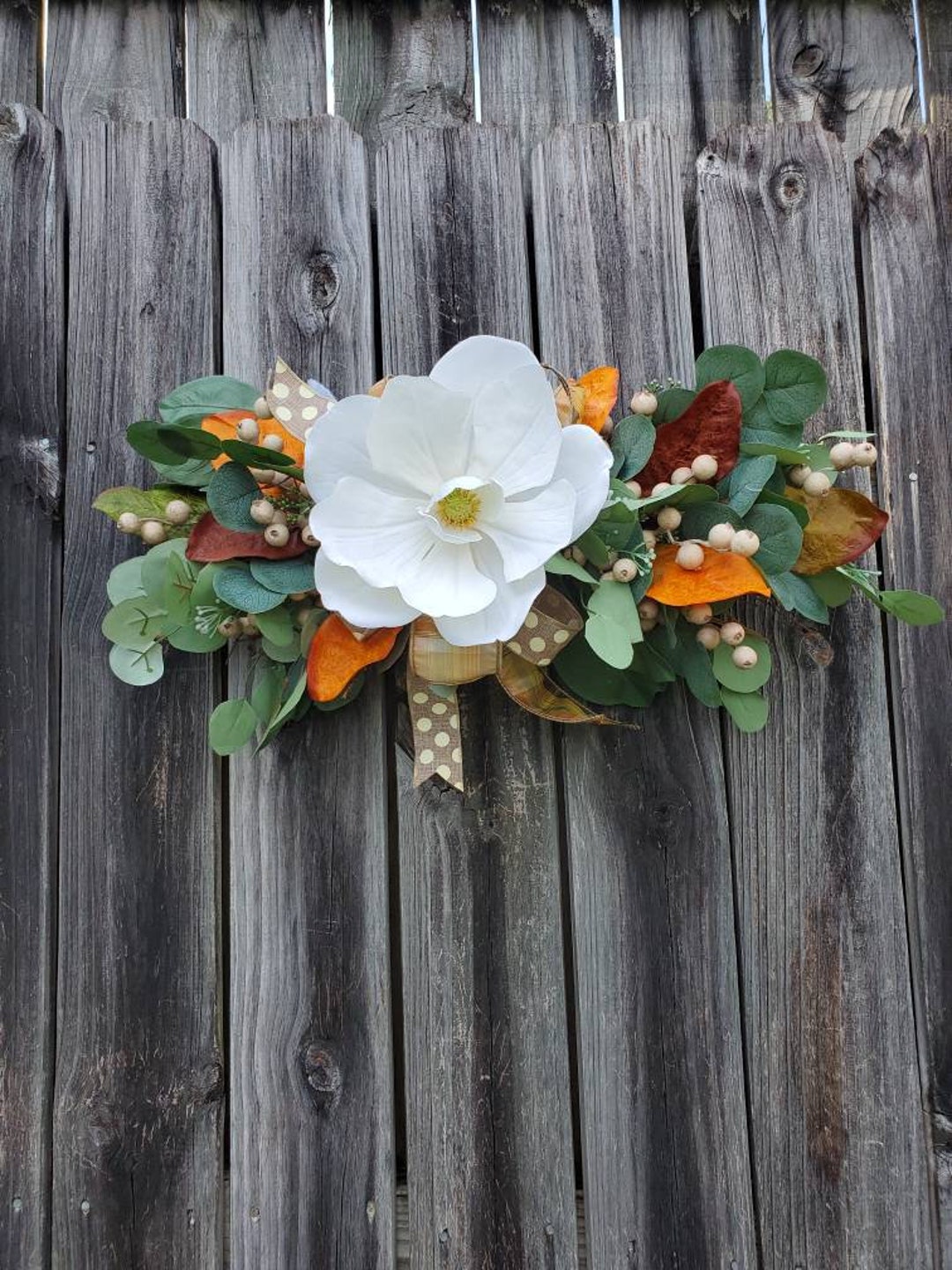 Magnolia Swag for Front Door, Magnolia Home Decor, Modern Farmhouse ...