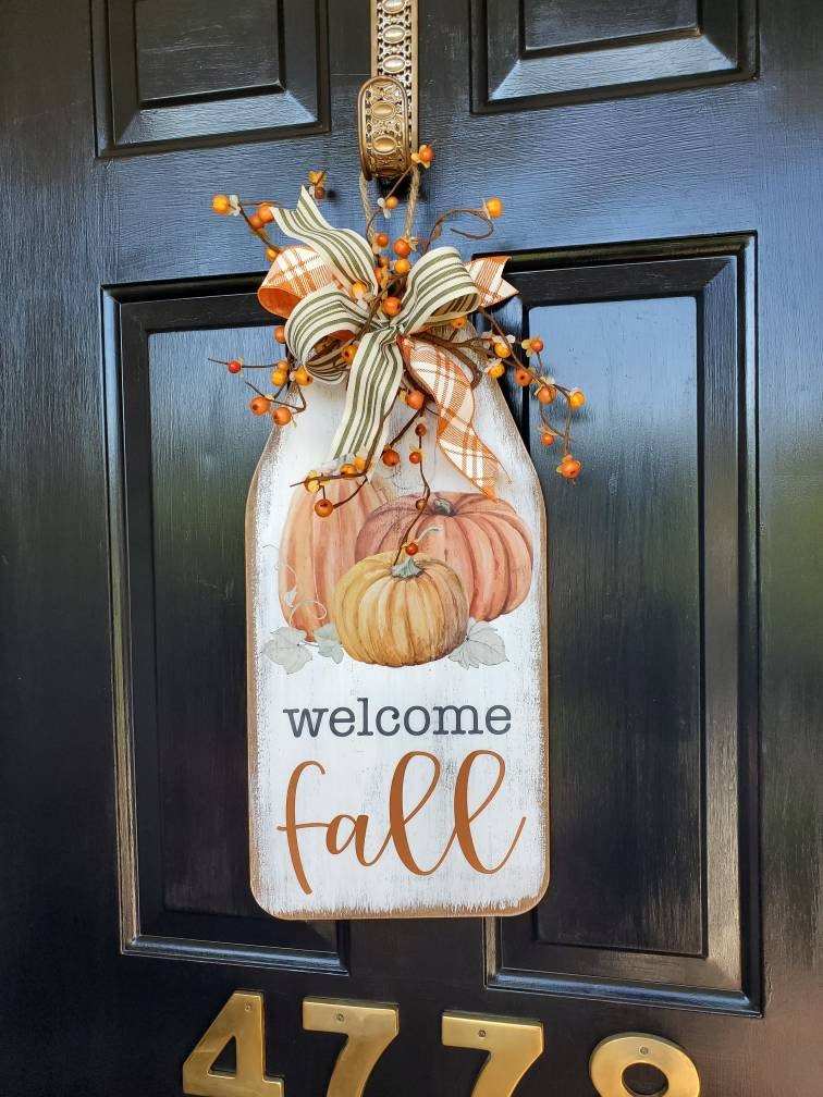 Welcome Fall door sign fall door decorwelcome fall | Etsy
