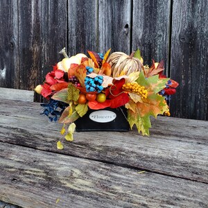 Blue Fall Centerpiece, Navy Blue Fall Decor, Designer Fall Arrangement ...