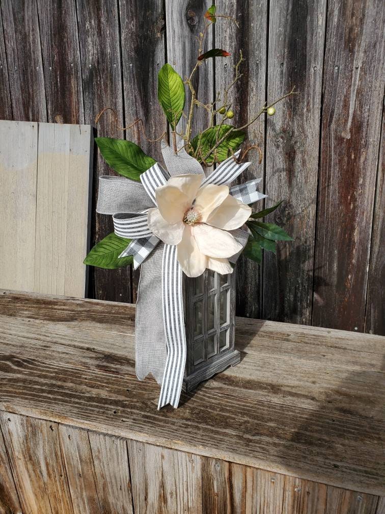 Magnolia Lantern Swag, Neutral Magnolia Lantern Swag, Magnolia Lantern ...