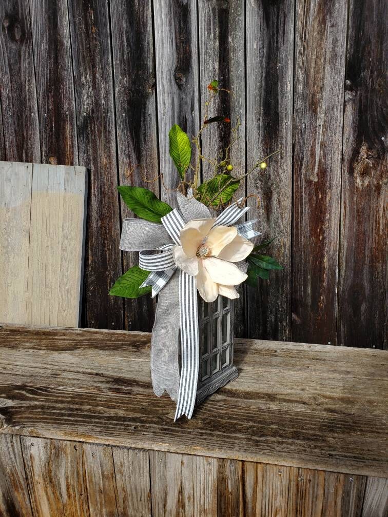 Magnolia Lantern Swag, Neutral Magnolia Lantern Swag, Magnolia Lantern ...
