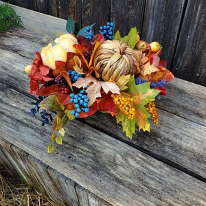 Blue Fall Centerpiece, Navy Blue Fall Decor, Designer Fall Arrangement ...