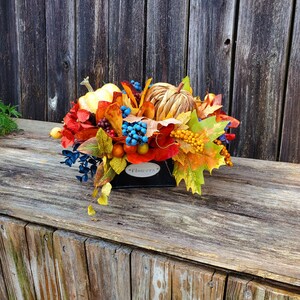 Blue Fall Centerpiece, Navy Blue Fall Decor, Designer Fall Arrangement ...