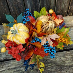 Blue Fall Centerpiece, Navy Blue Fall Decor, Designer Fall Arrangement ...