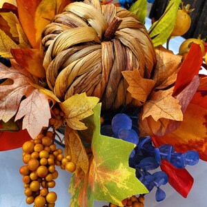 Blue Fall Centerpiece, Navy Blue Fall Decor, Designer Fall Arrangement ...