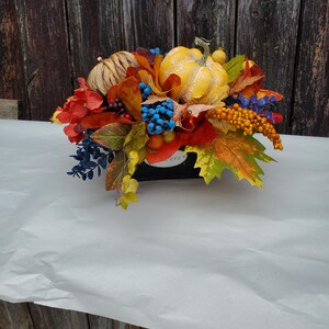 Blue Fall Centerpiece, Navy Blue Fall Decor, Designer Fall Arrangement ...