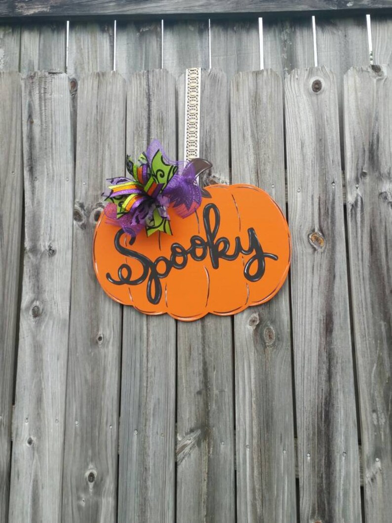 Pumpkin Halloween Door Hanger,spooky Pumpkin Door Decor, Halloween ...