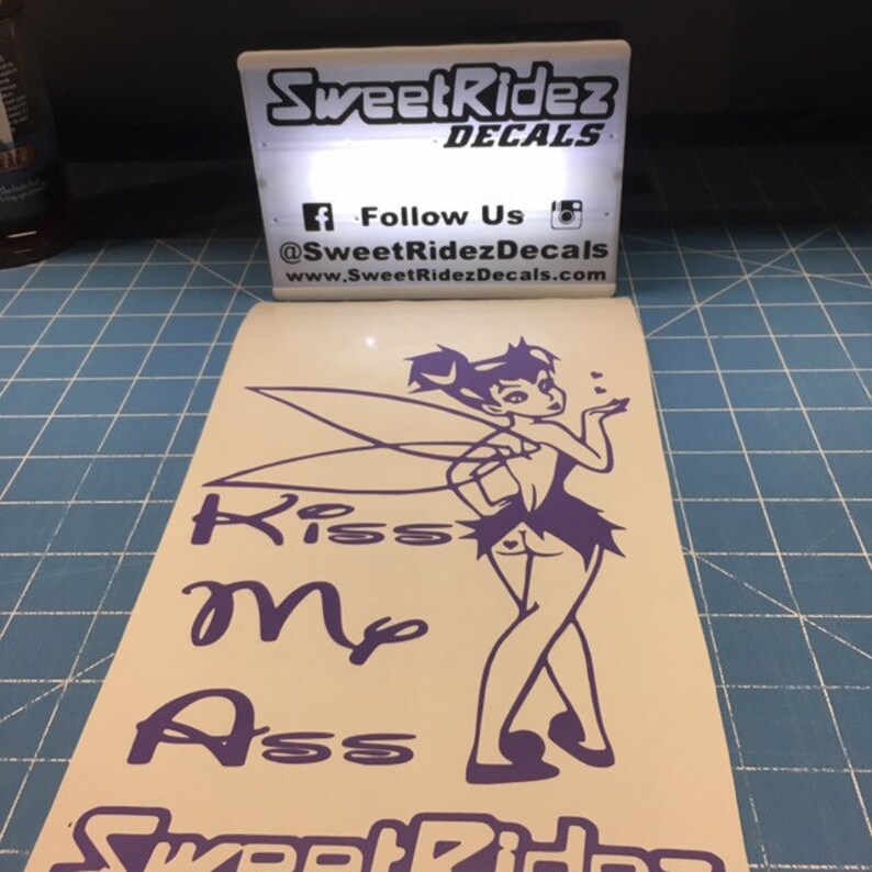 Tink Kiss My Ass 2 Decal Vinyl Sticker Butt Girl Tinkerbell Etsy