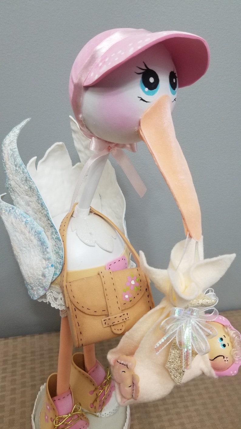 Baby Shower Centerpiece. Stork Baby Girl Delivery. - Etsy