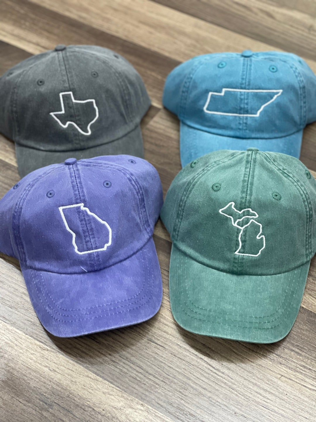 State Hat, Monogrammed Hat, Embroidered Hat, Distressed Hat ...