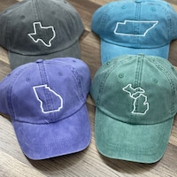 Custom State Trucker Hat Personalized State Outline Hat Mesh Snapback ...