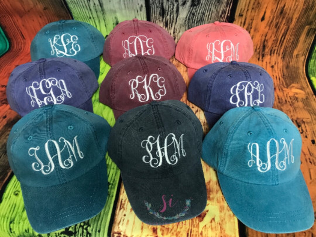 Monogrammed Hat, Embroidered Hat, Distressed Hat, Personalized Hat ...