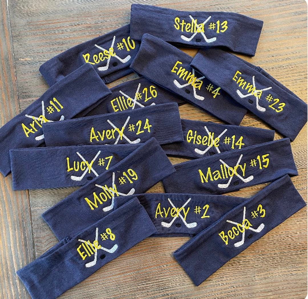 Hockey Headband, Sports Headband, Monogrammed Headband, Personalized ...