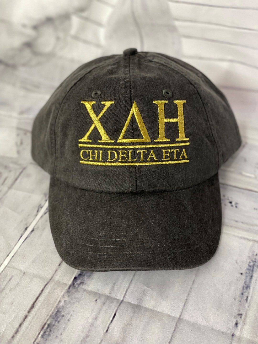 Chi Delta Eta, Monogrammed Hat, Fraternity Hat, Distressed Hat ...