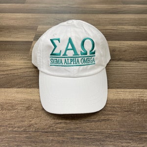 Sigma Alpha Omega, Monogrammed Hat, Fraternity Hat, Distressed Hat ...