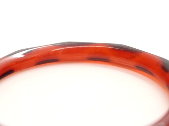 Art Deco CHERRY Red Bakelite Transparent Faceted Bang… - Gem