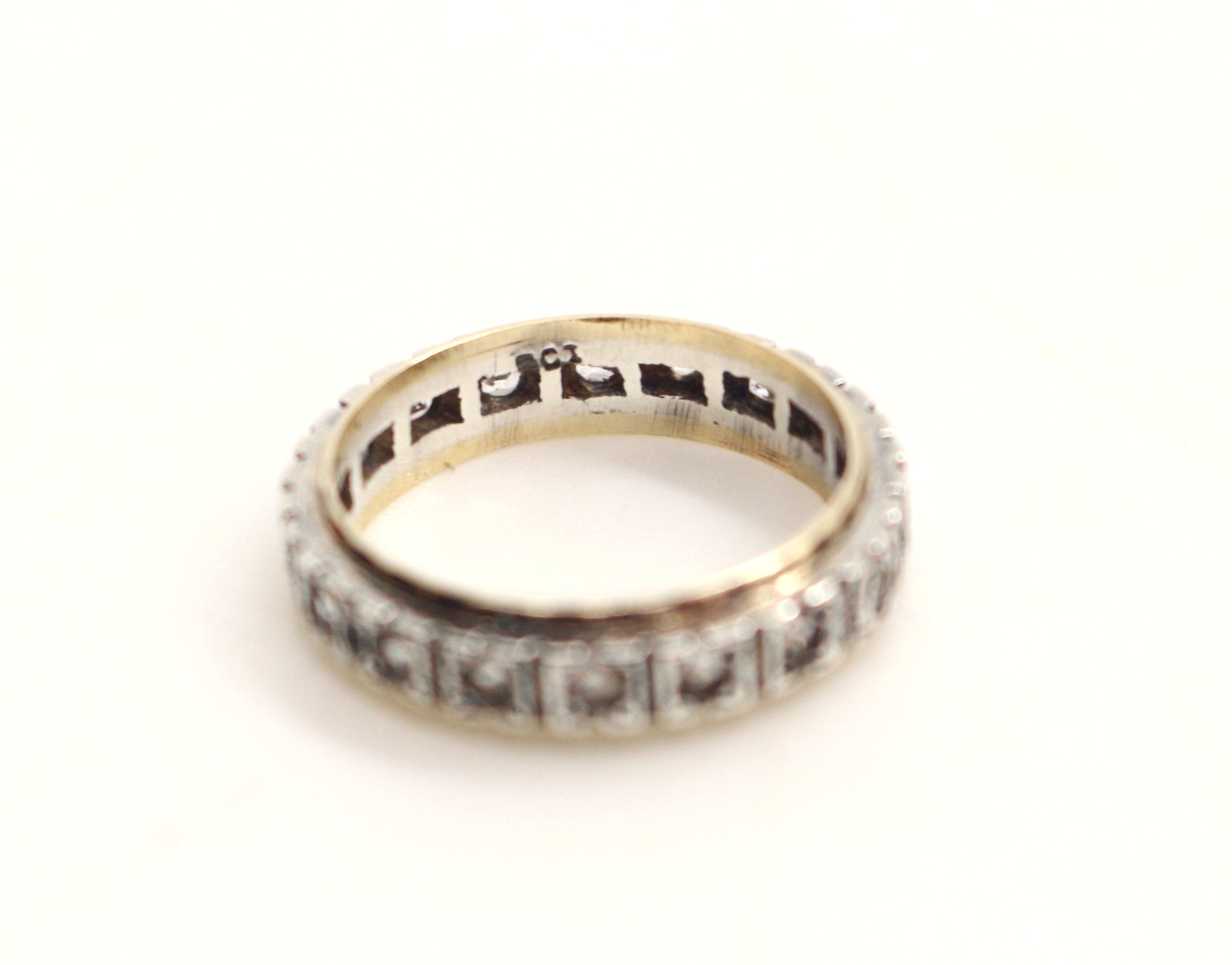 Antique Real 9ct Gold Ring Ladies Full Eternity Wedding Ring | Etsy