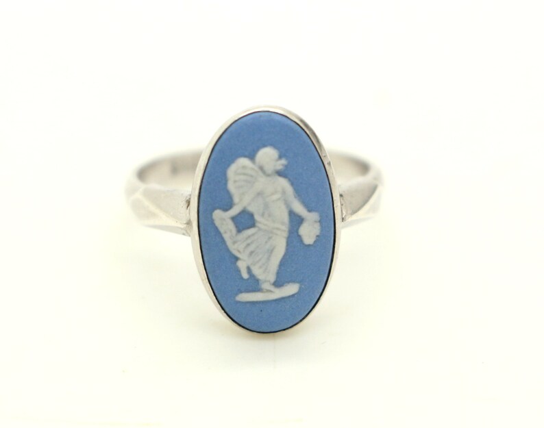 WEDGWOOD Blue JASPERWARE Sterling Silver Ring Sz M 1/2 US 6 - Etsy