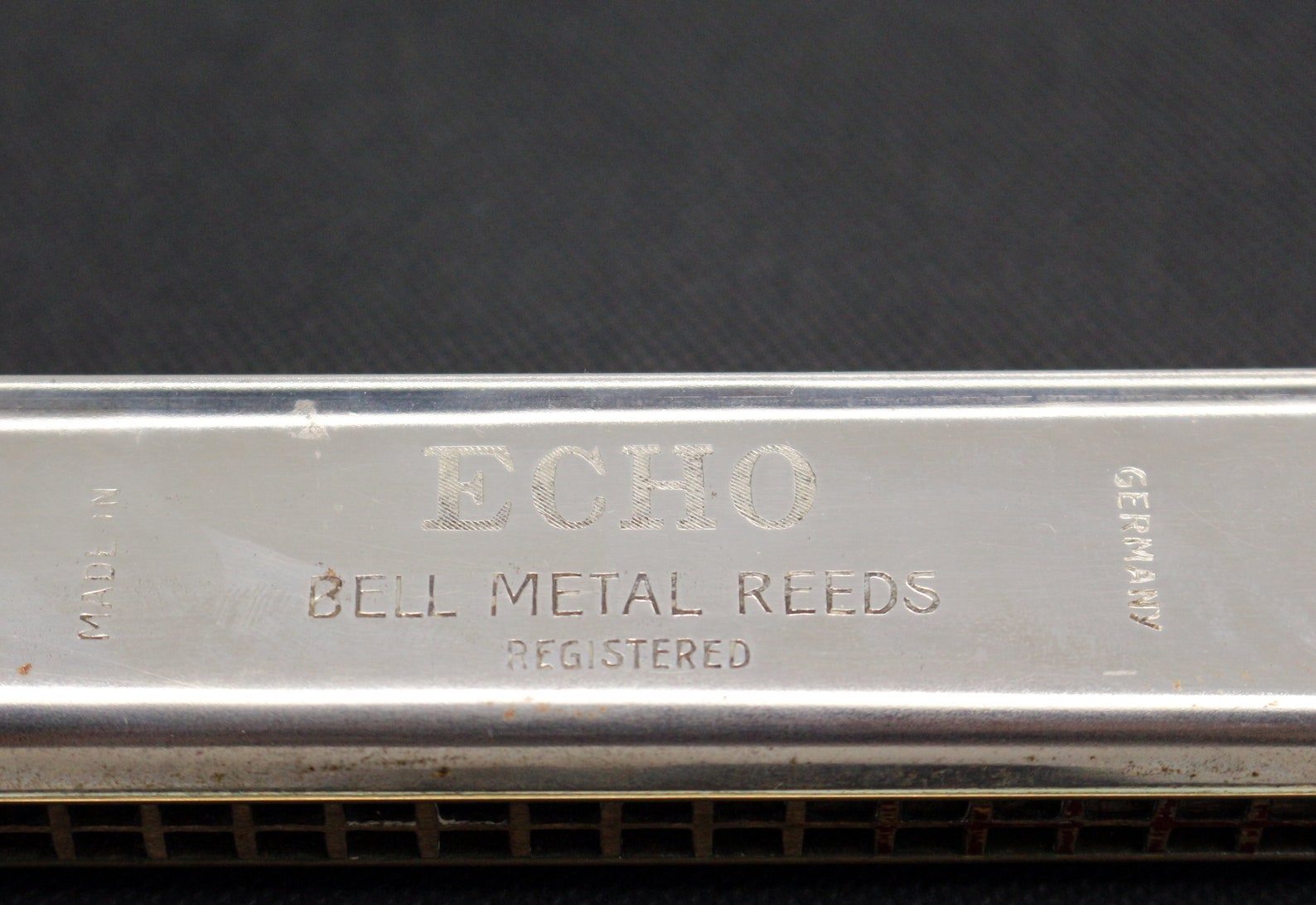 Antique M.hohner ECHO Bell Metal Reeds C Real Brass Plate Harmonica ...