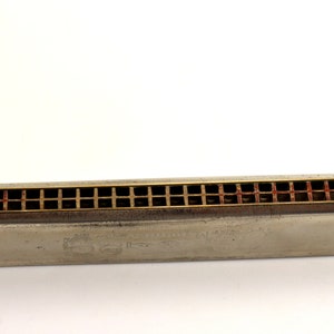 Antique M.hohner ECHO Bell Metal Reeds C Real Brass Plate Harmonica ...