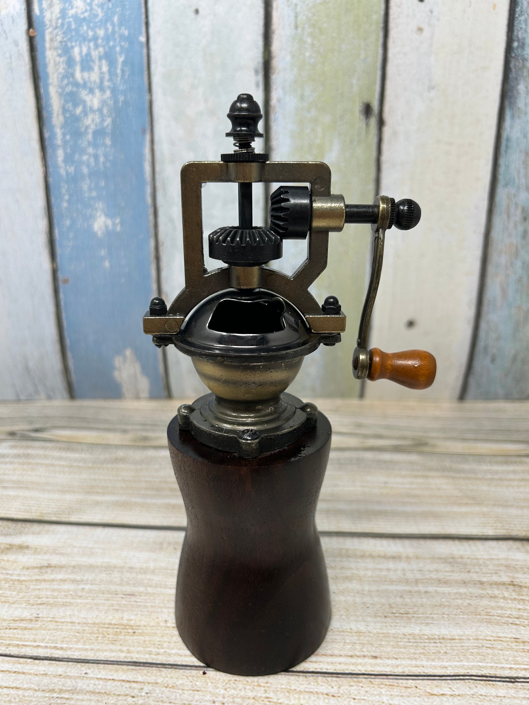 Walnut and Brass Antique Pepper Mill - Etsy