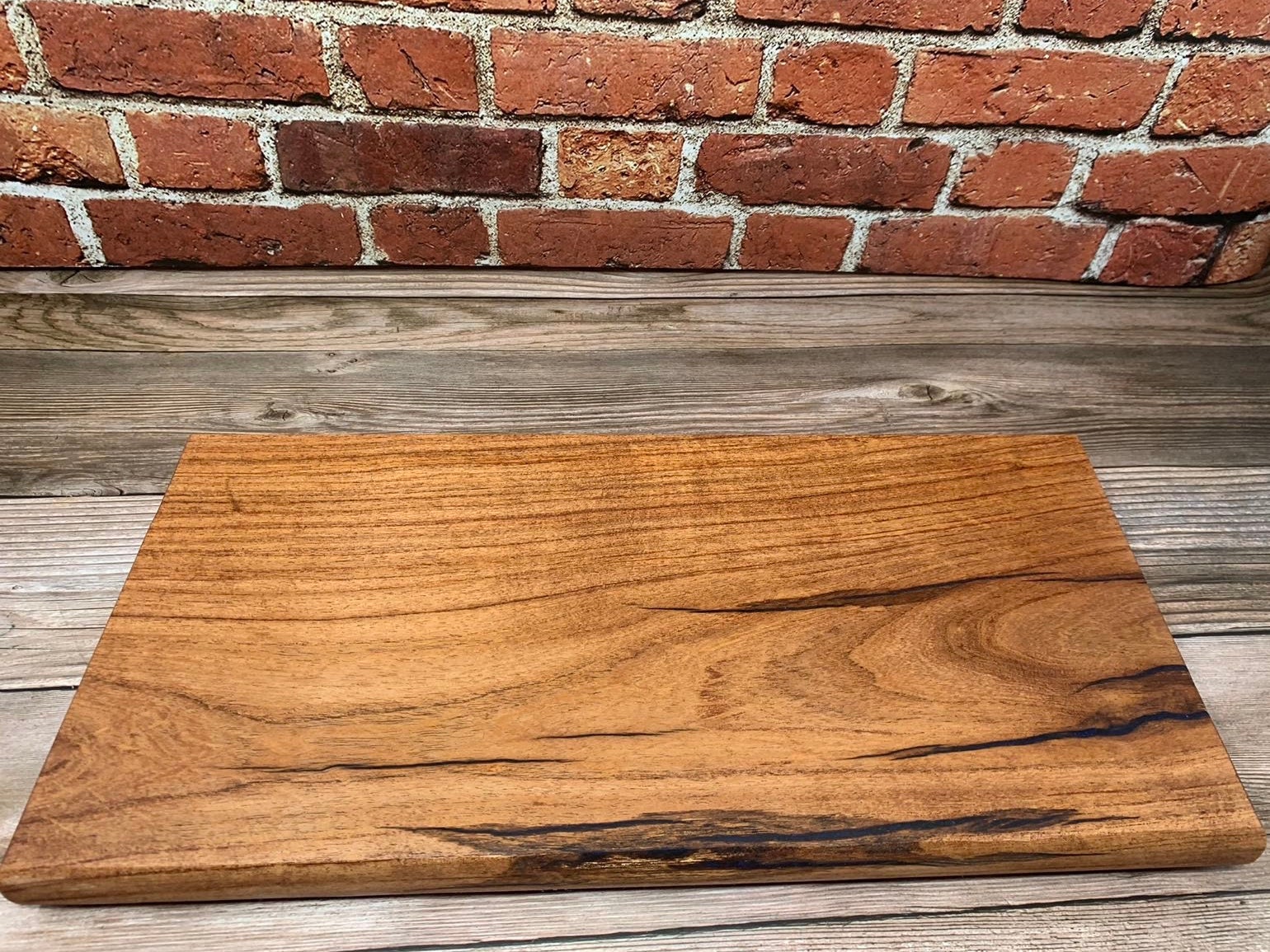 Mesquite Cutting Board With Blue Inlay - Etsy
