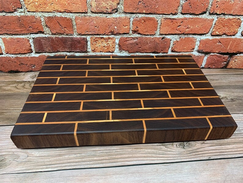 Walnut and Cherry Brick Cutting Board 2 - Etsy