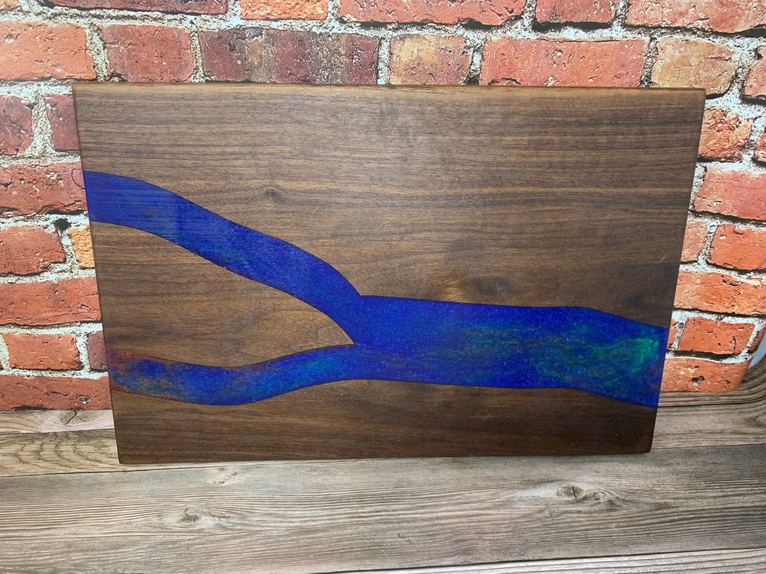 Large Walnut and Blue River Board - Etsy
